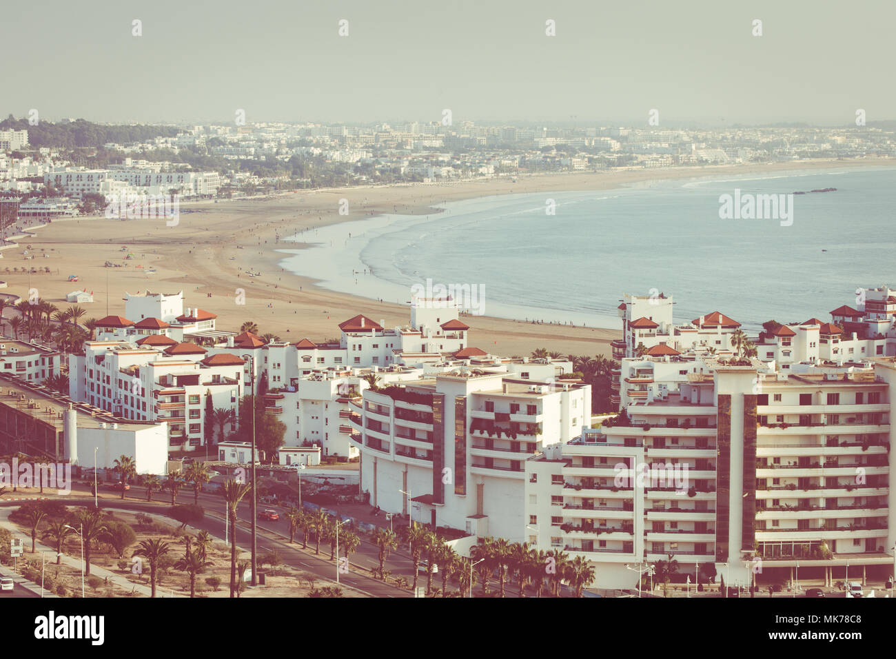 Agadir aerial panoramic view from the Agadir Kasbah (Agadir Fortress ...