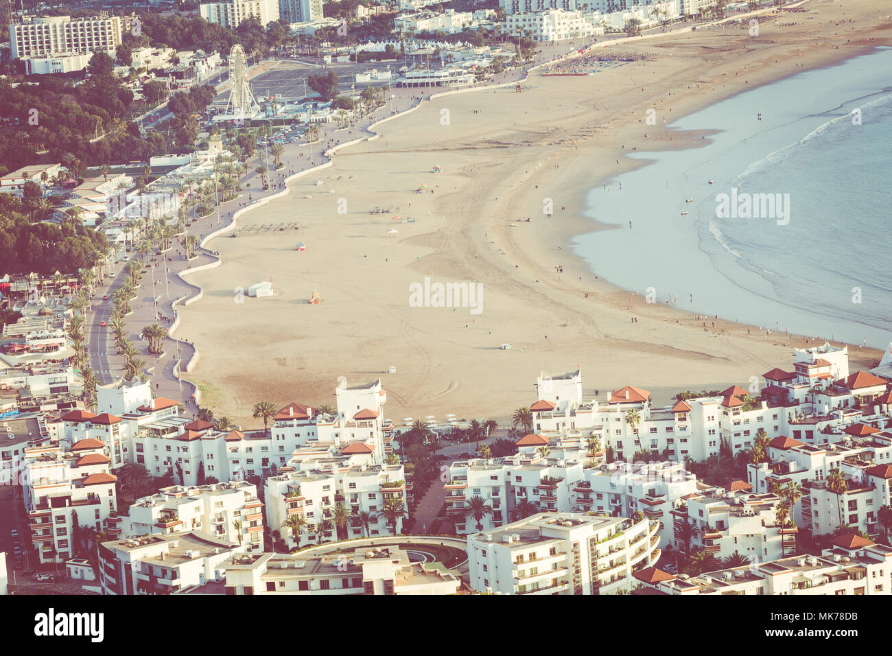 Agadir aerial panoramic view from the Agadir Kasbah (Agadir Fortress ...