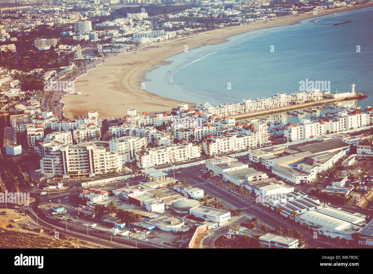 Agadir aerial panoramic view from the Agadir Kasbah (Agadir Fortress ...