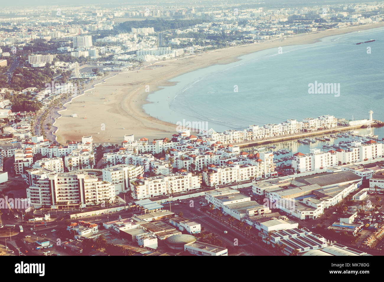 Agadir aerial panoramic view from the Agadir Kasbah (Agadir Fortress ...