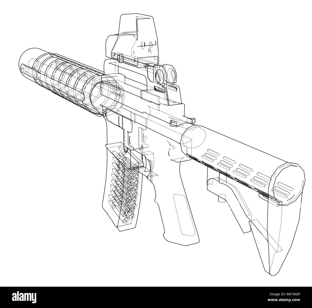 Machine Gun. Vector Stock Vector Image & Art - Alamy