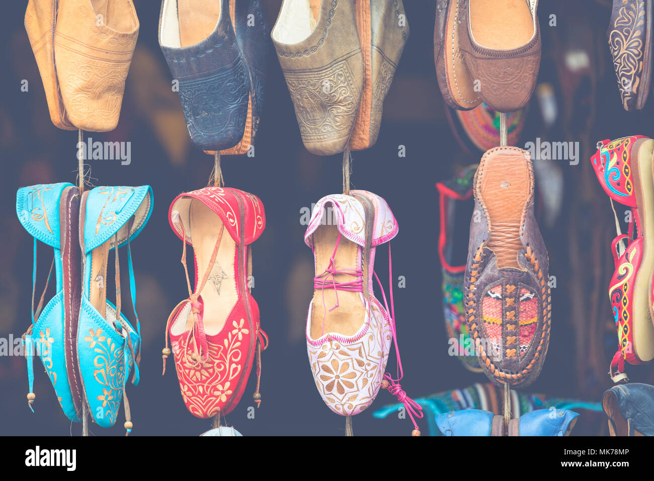 Moroccan leather bag in fez hi-res stock photography and images - Alamy