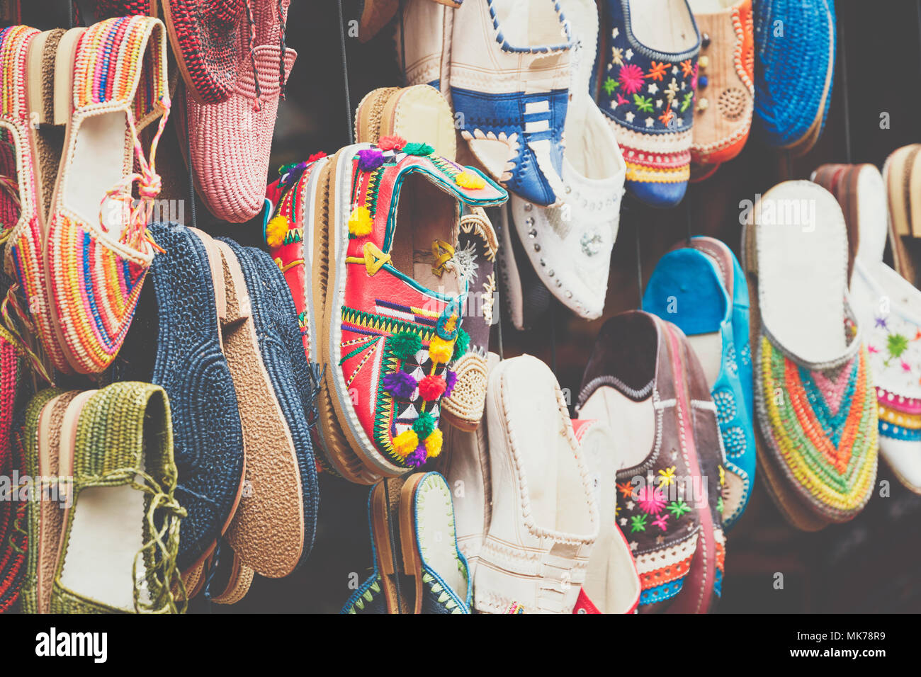 Moroccan leather bag in fez hi-res stock photography and images - Alamy