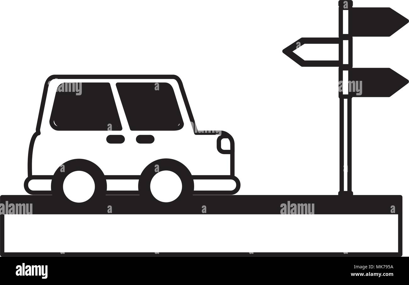 car vehicle sedan with arrows sign vector illustration design Stock ...