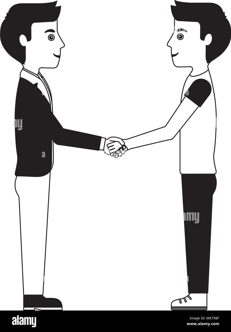 two students hand shake vector illustration design Stock Vector Image ...