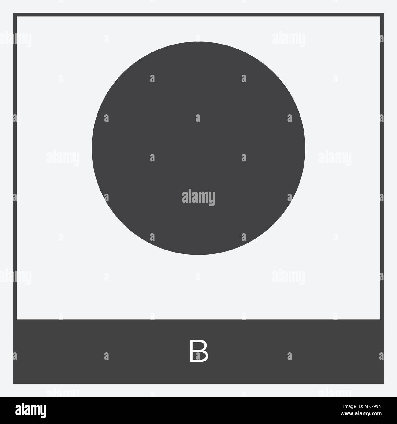 B icon isolated on white background with gray frame, sign and symbol ...