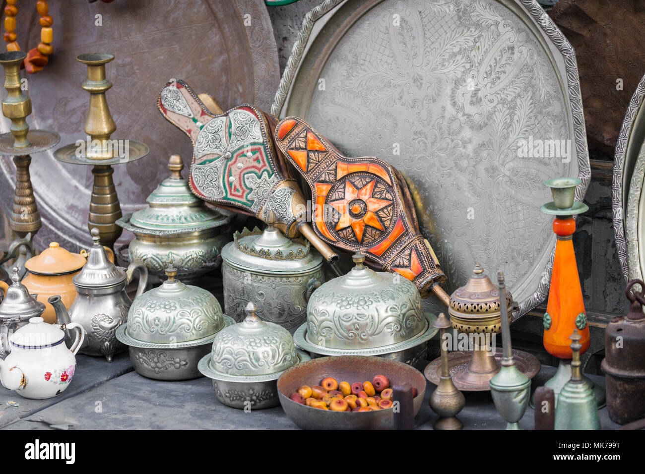 Metal arab steel plates background with ornaments, home decoration ...