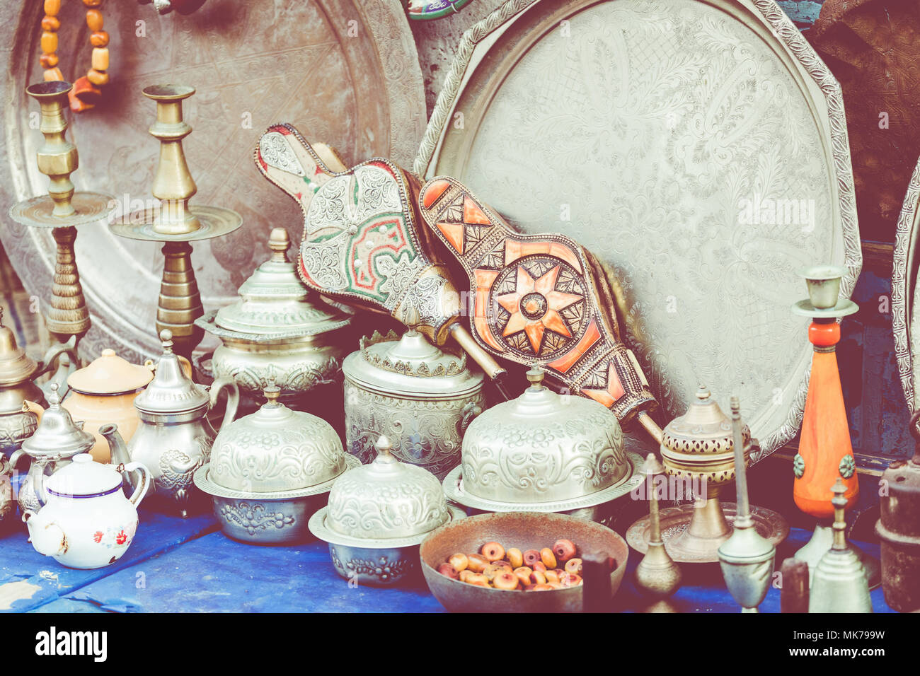 Metal arab steel plates background with ornaments, home decoration ...