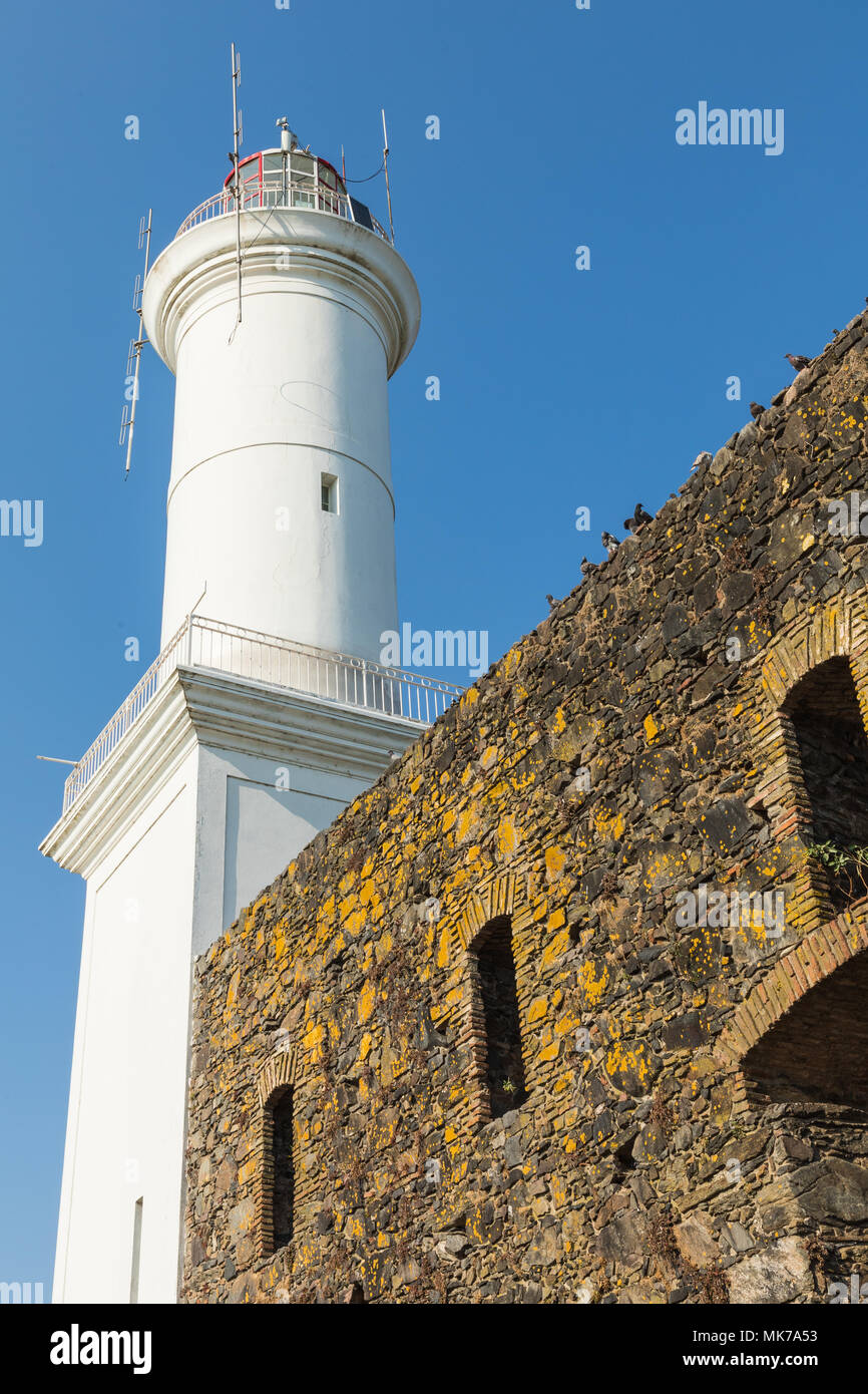 Lighthouse in Colonia del Sacramento, small colonial town, Uruguay ...