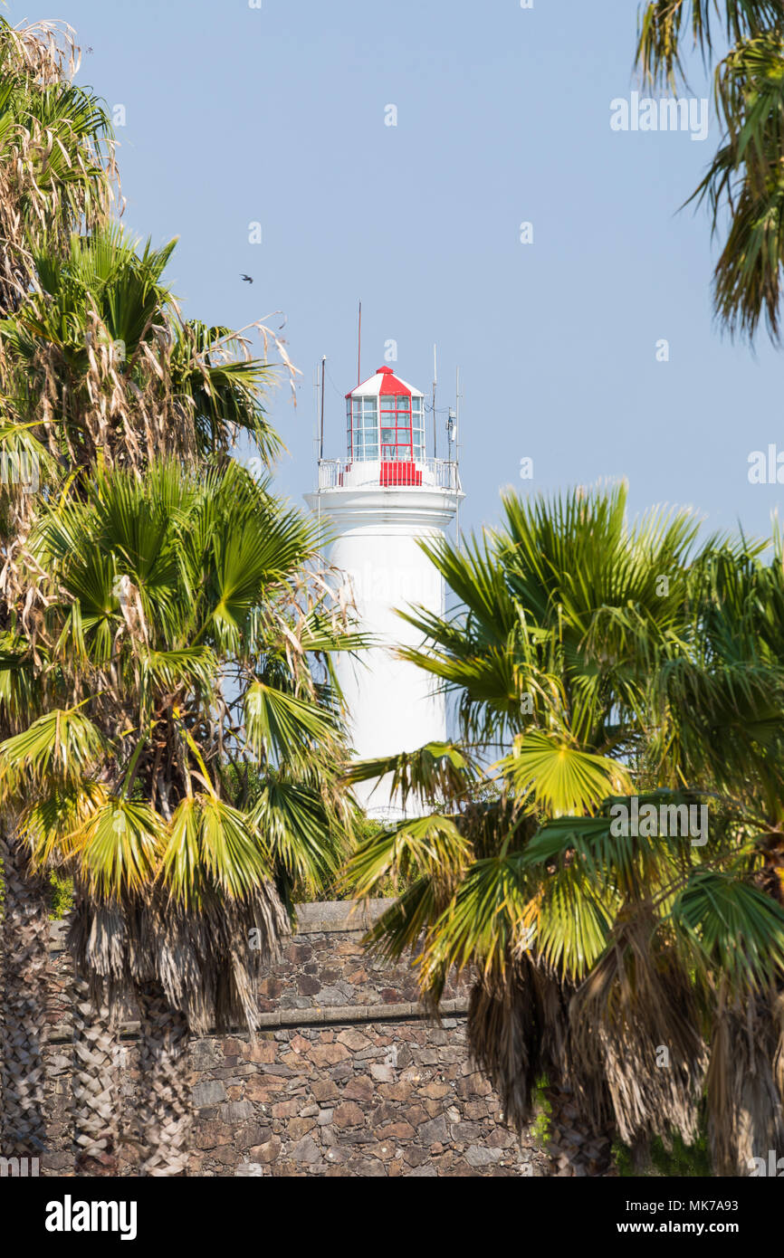 Lighthouse in Colonia del Sacramento, small colonial town, Uruguay ...