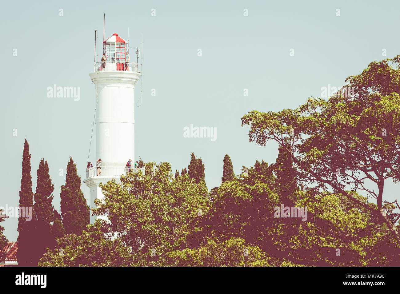 Lighthouse in Colonia del Sacramento, small colonial town, Uruguay ...