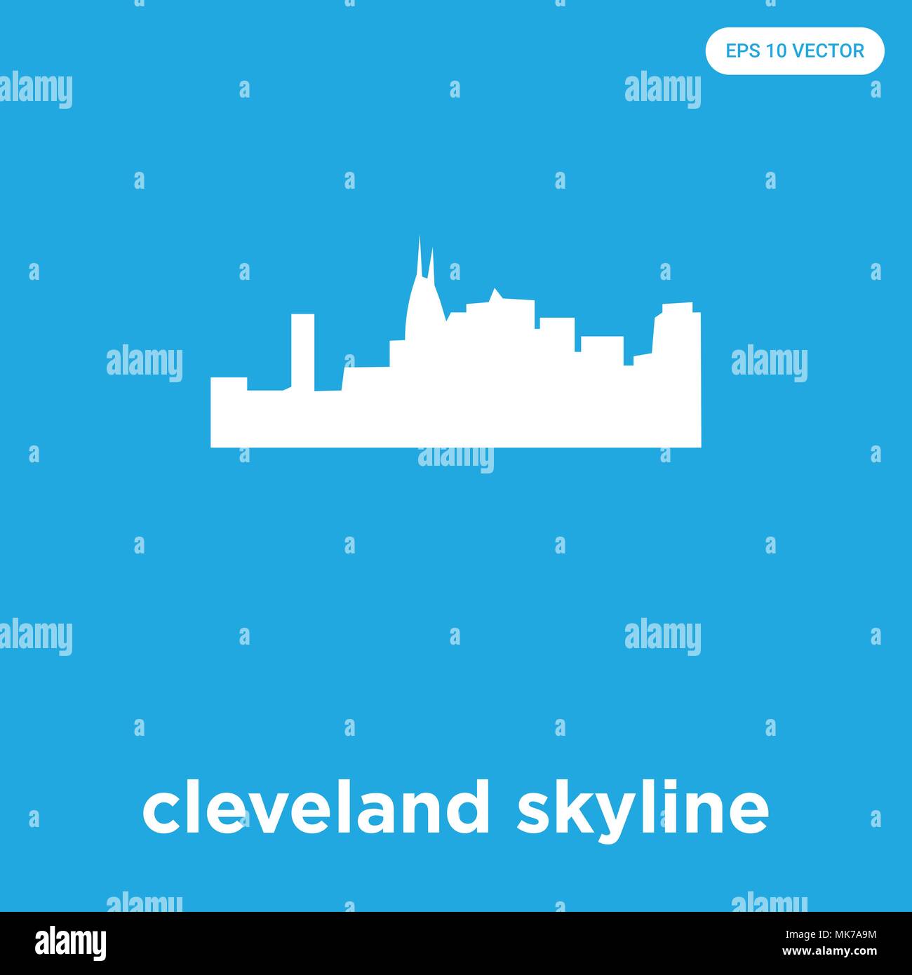 Cleveland skyline outline hi-res stock photography and images - Alamy