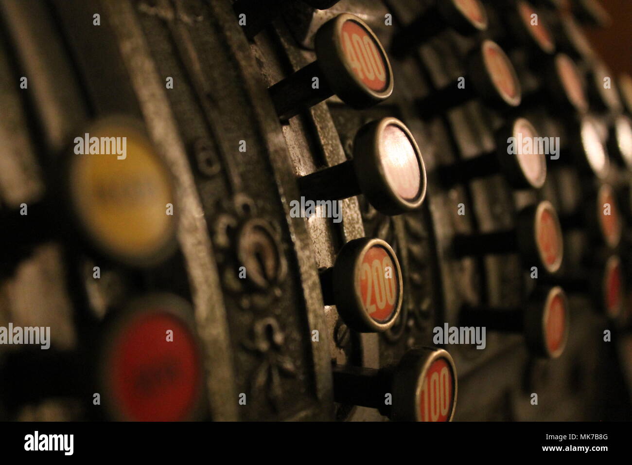 Antique metal cash register Stock Photo - Alamy