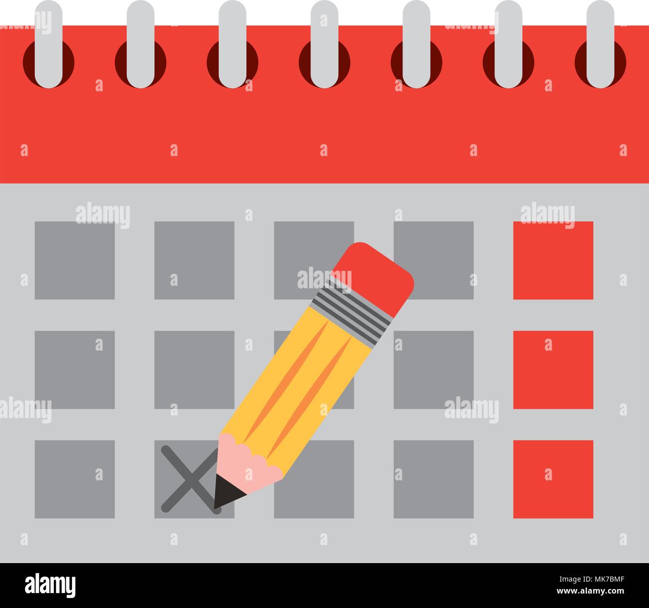 calendar reminder with pencil isolated icon vector illustration design ...