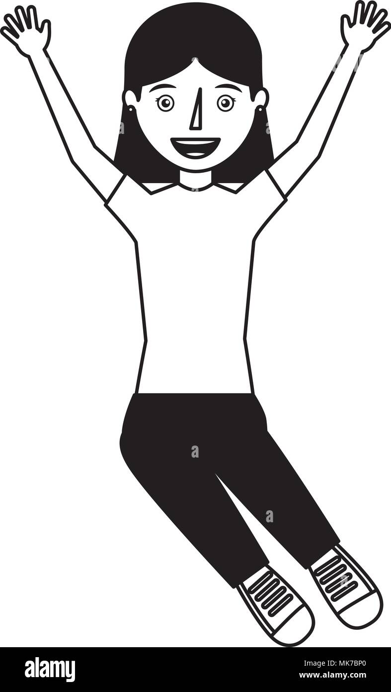 young woman celebrating avatar character vector illustration design ...