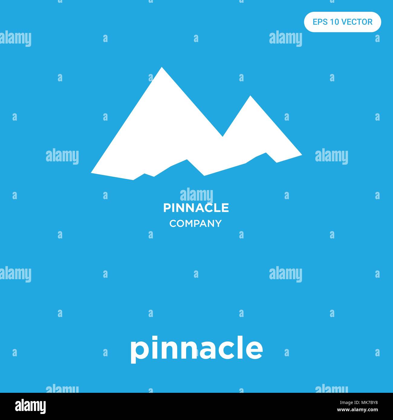 pinnacle vector icon isolated on blue background, sign and symbol Stock ...