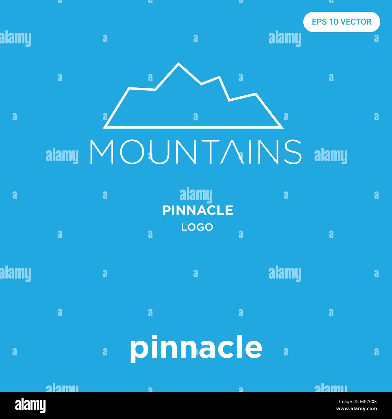 pinnacle vector icon isolated on blue background, sign and symbol Stock ...