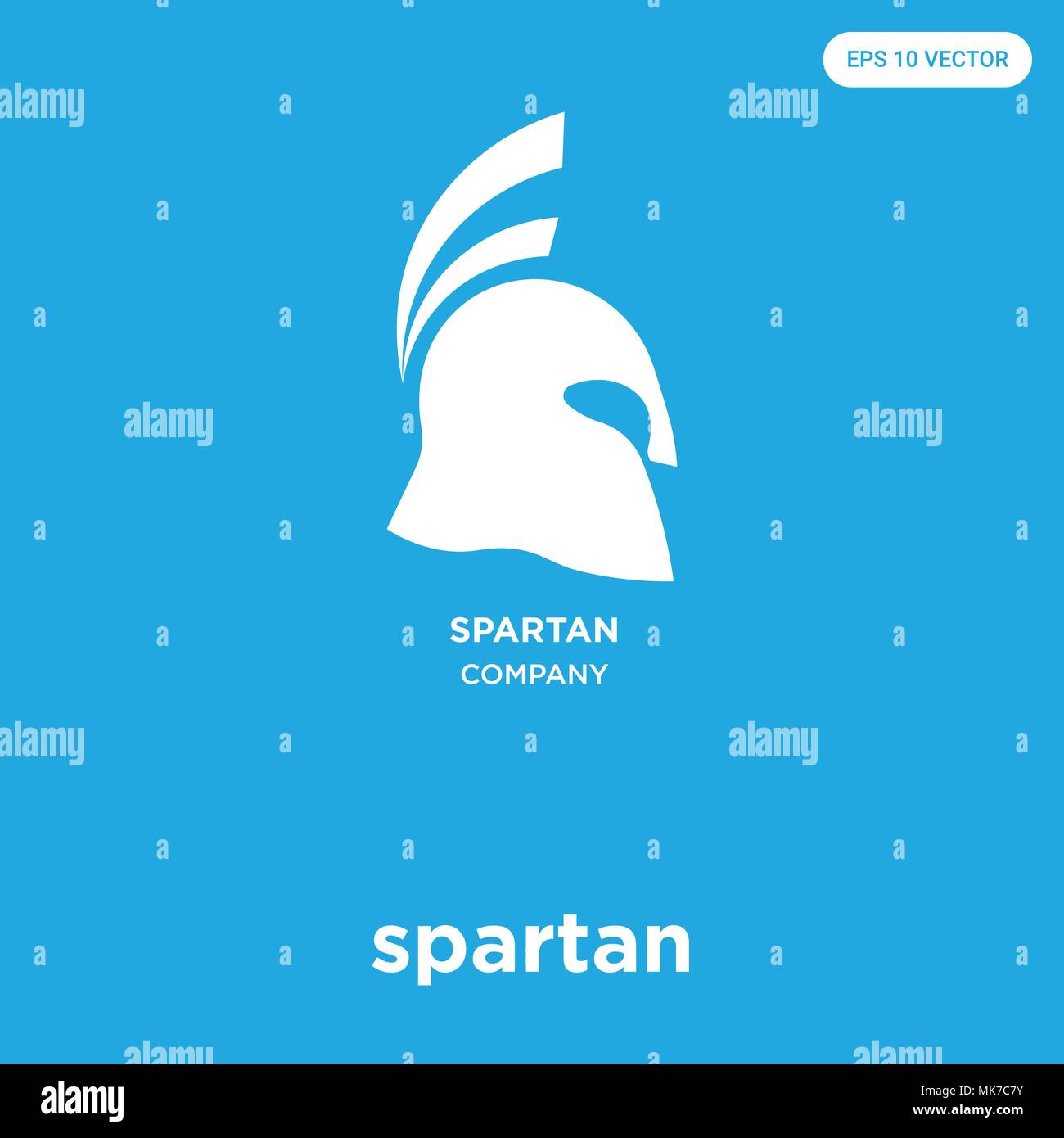 spartan vector icon isolated on blue background, sign and symbol Stock ...