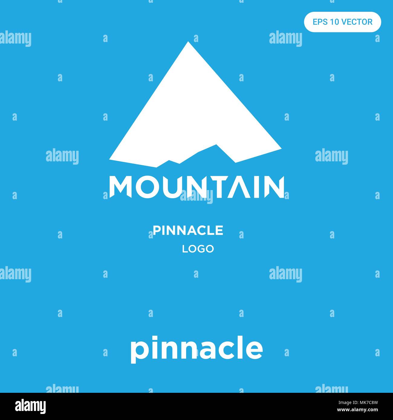 pinnacle vector icon isolated on blue background, sign and symbol Stock ...