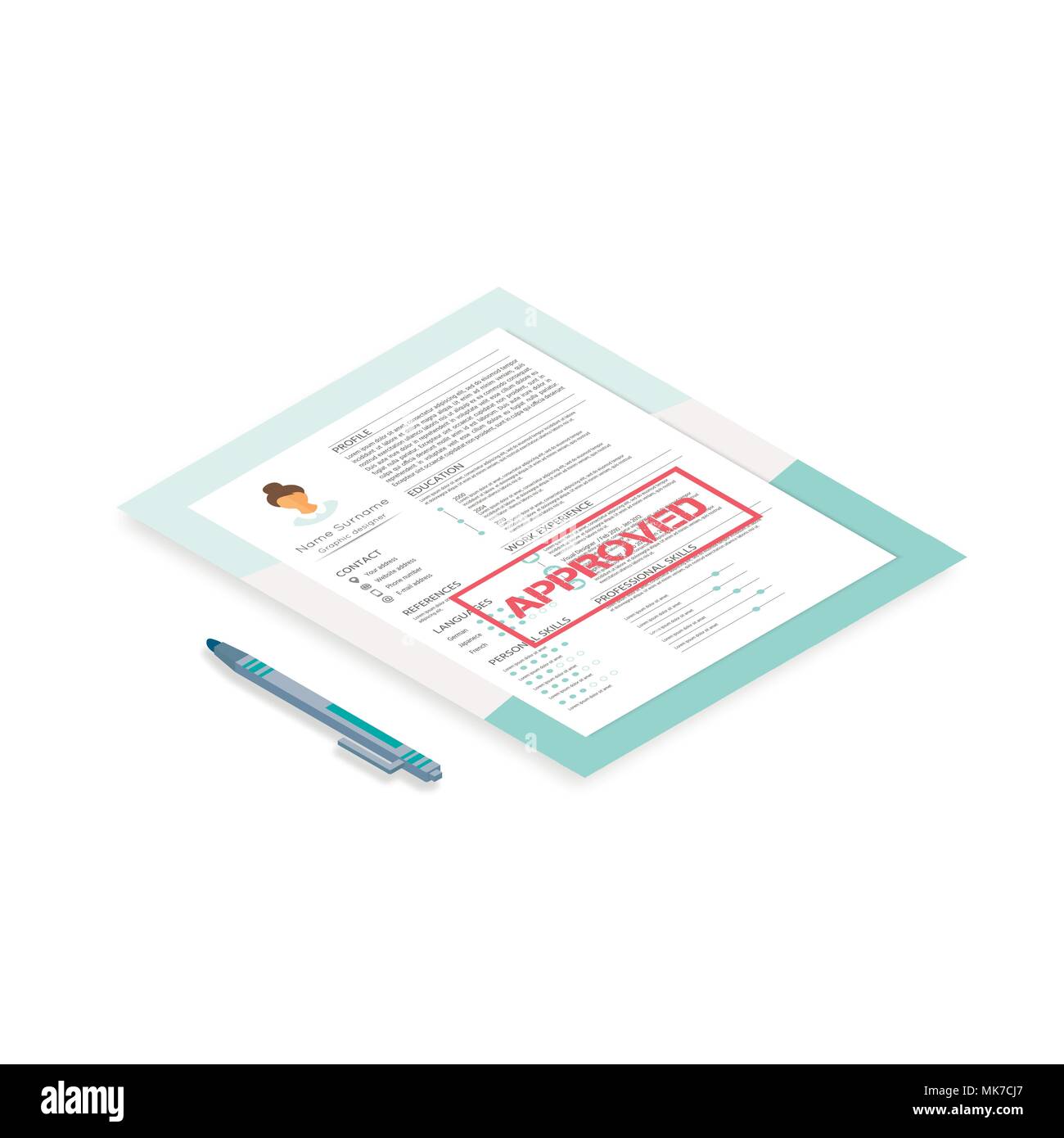 Feminine resume with infographic design. Stylish CV set for women ...