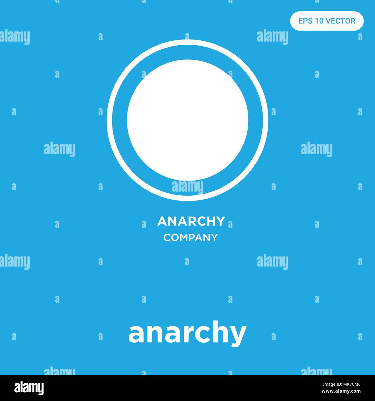 anarchy vector icon isolated on blue background, sign and symbol Stock ...