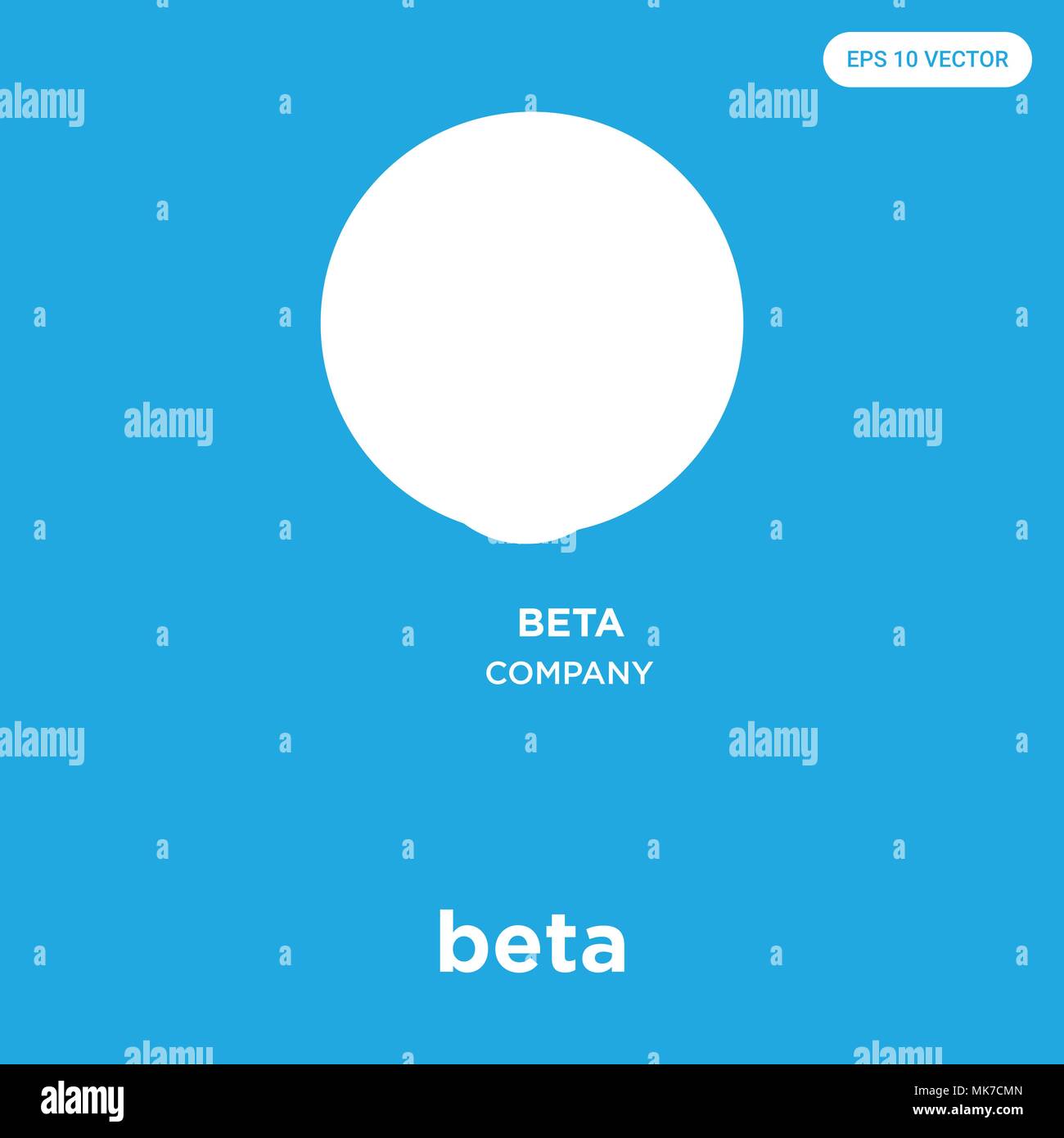 beta vector icon isolated on blue background, sign and symbol Stock ...