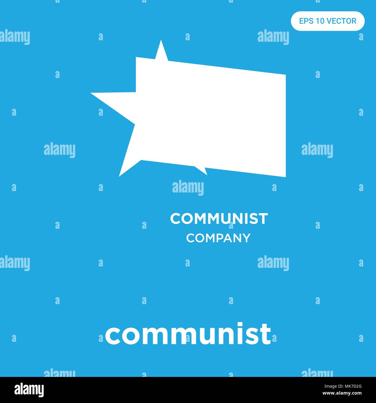 communist vector icon isolated on blue background, sign and symbol ...