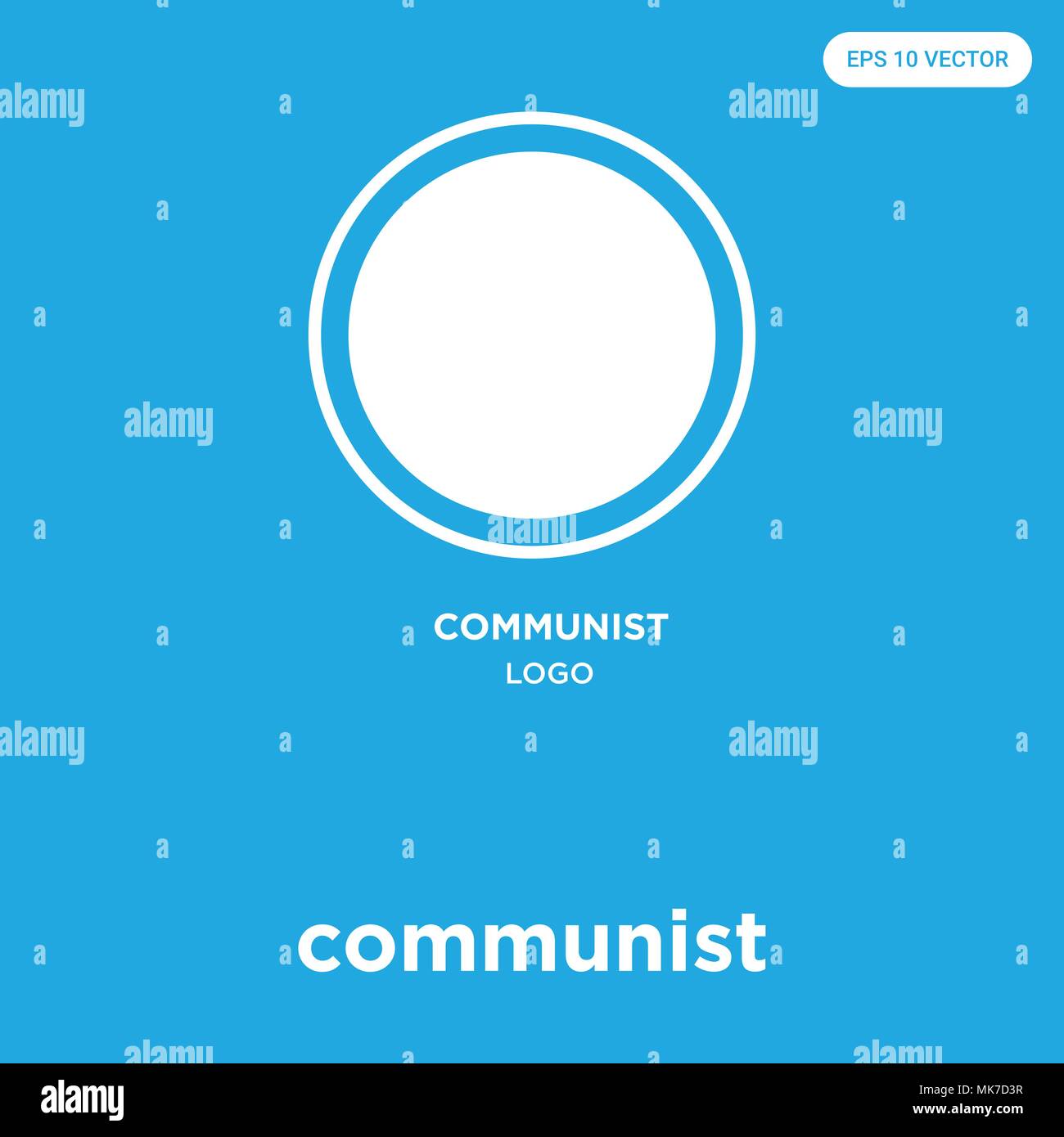 communist vector icon isolated on blue background, sign and symbol ...