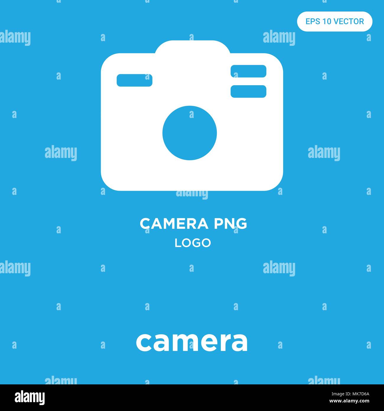 camera vector icon isolated on blue background, sign and symbol Stock ...