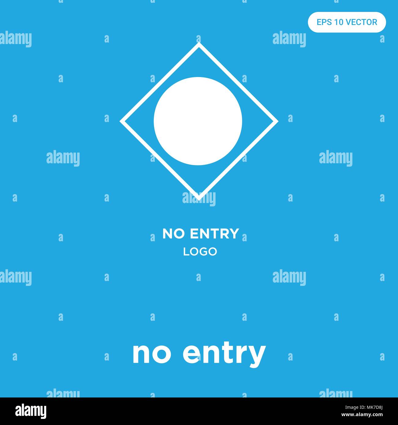 no entry vector icon isolated on blue background, sign and symbol Stock ...