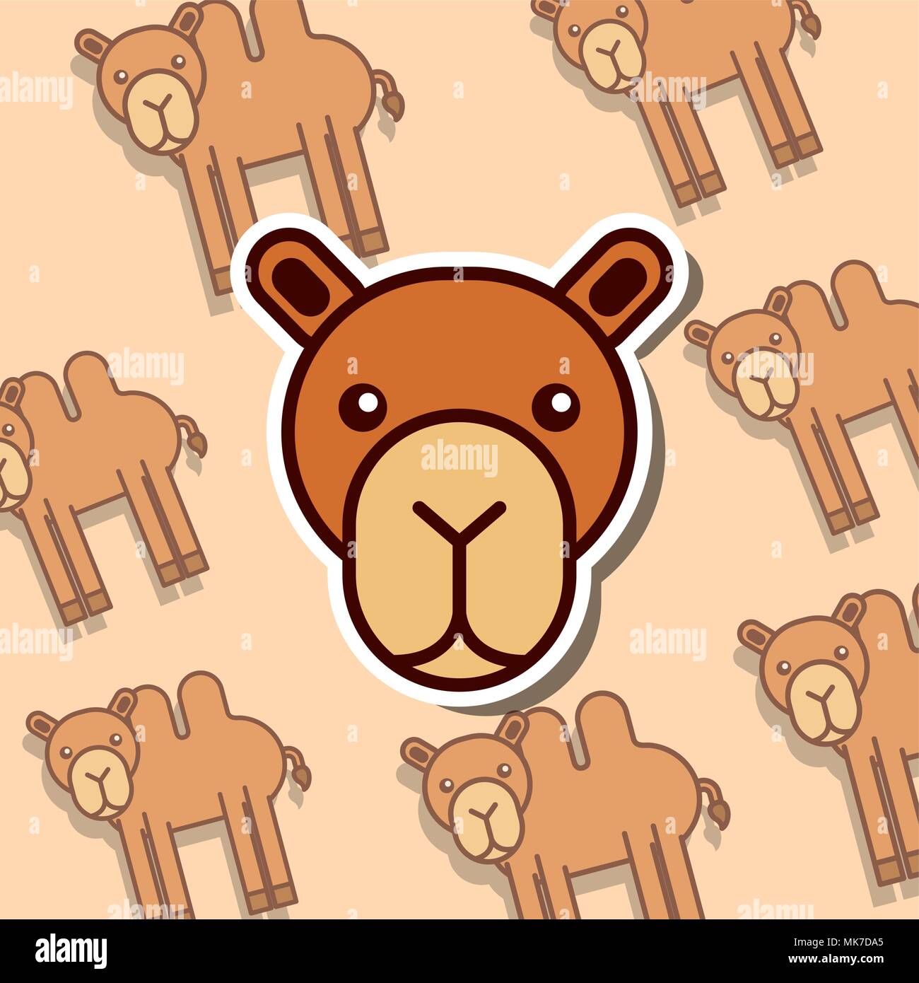 camel safari animal african pattern vector illustration Stock Vector ...