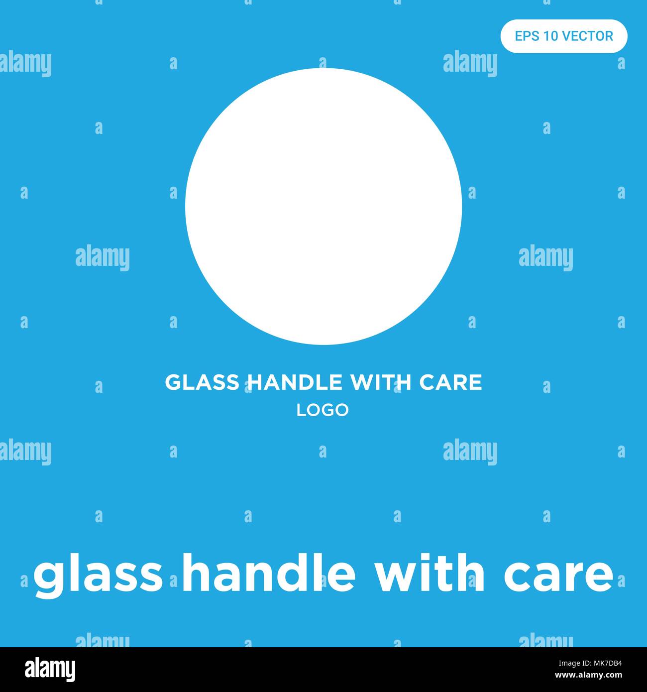 glass handle with care vector icon isolated on blue background, sign ...