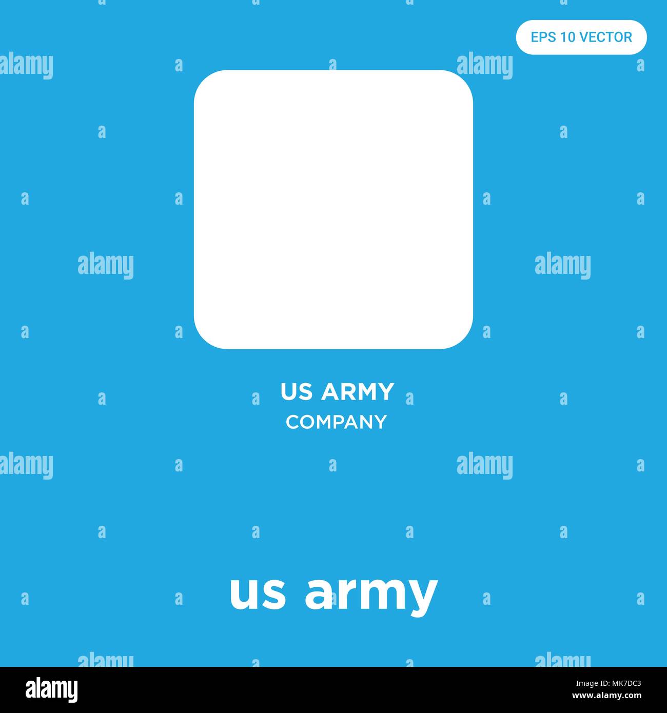 us army vector icon isolated on blue background, sign and symbol Stock ...