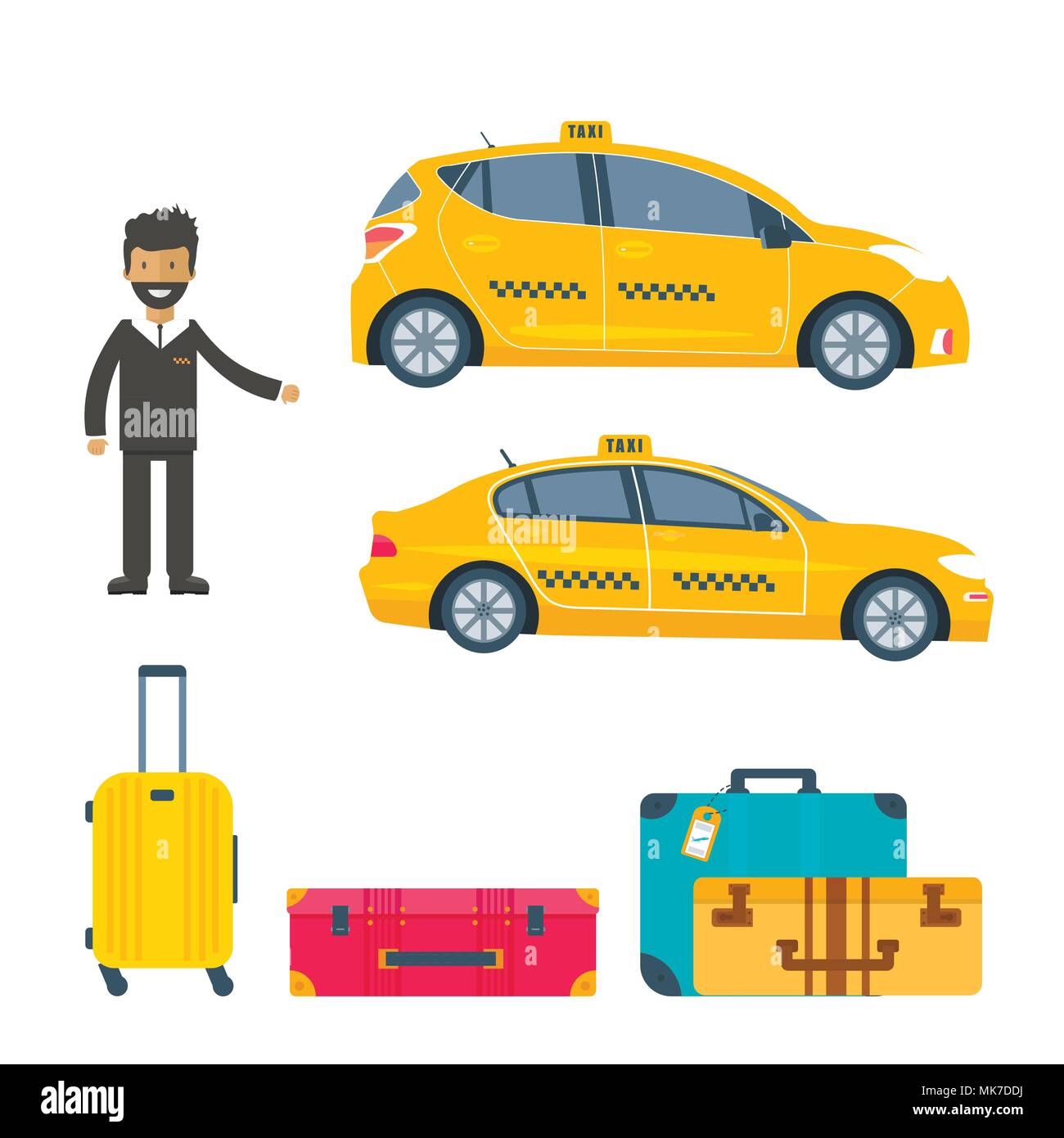 Cartoon taxi driver isolated illustration hi-res stock photography and ...