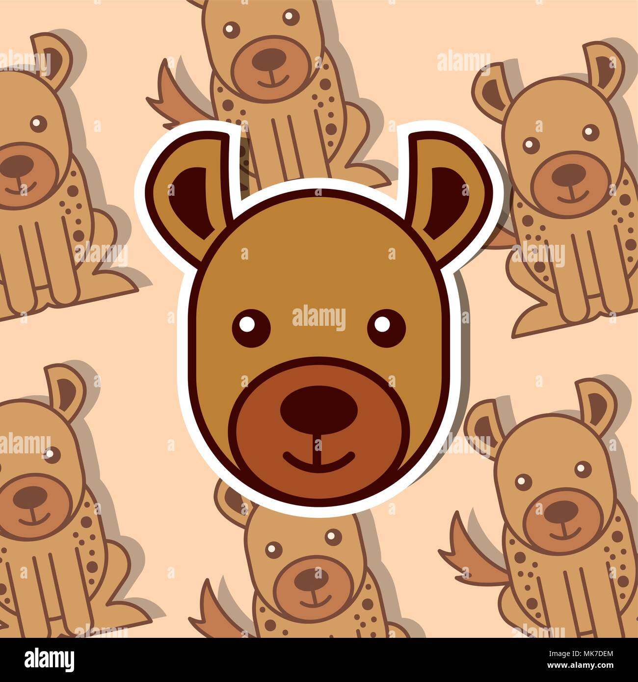 hyena safari animal african pattern vector illustration Stock Vector ...