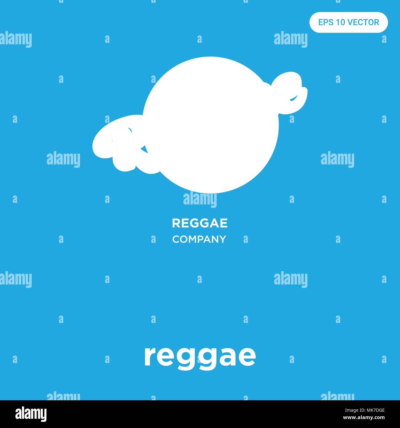 reggae vector icon isolated on blue background, sign and symbol Stock ...