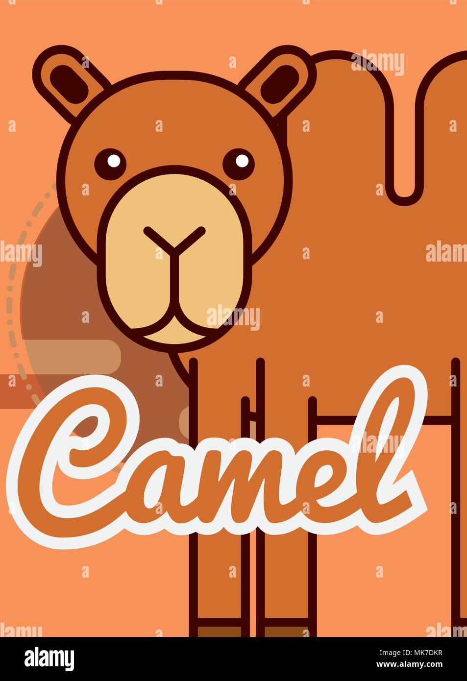 camel cartoon poster african animal vector illustration Stock Vector ...