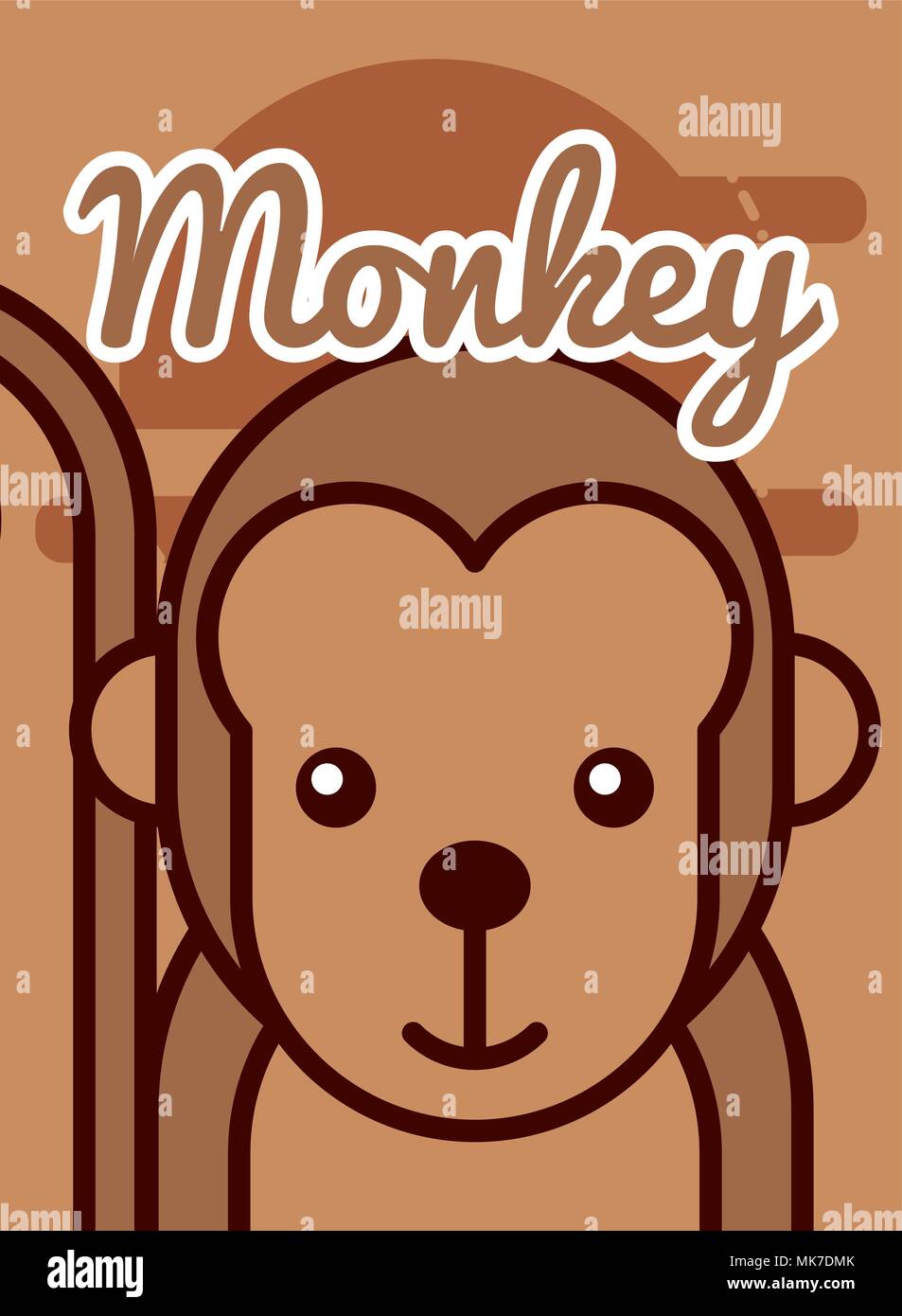 monkey cartoon poster african animal vector illustration Stock Vector ...