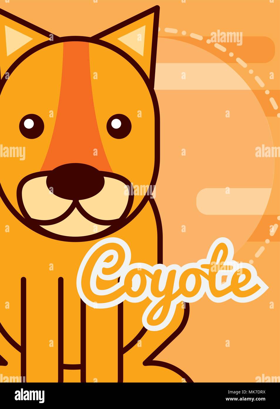 coyote cartoon poster african animal vector illustration Stock Vector ...