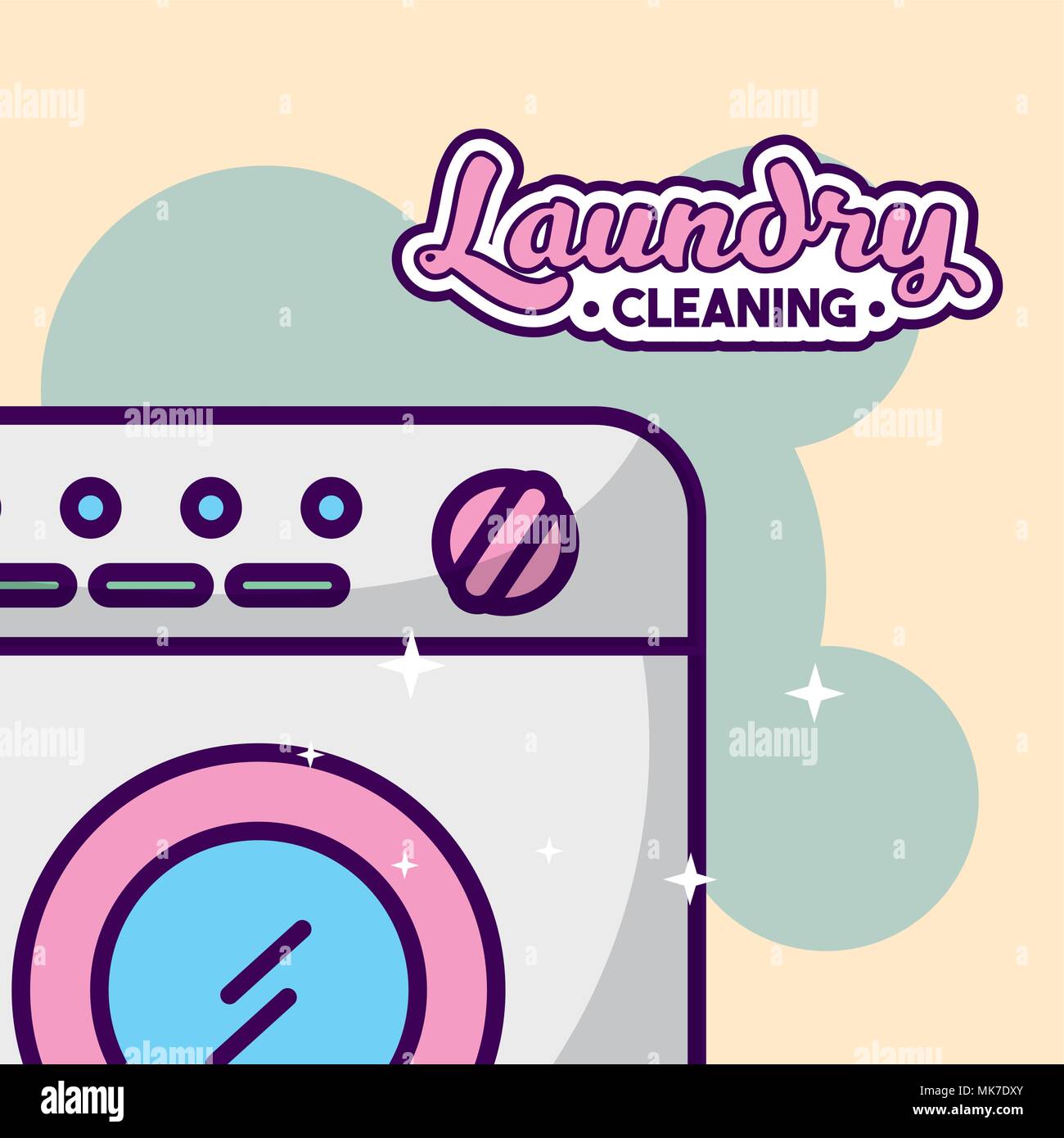 laundry cleaning washing machine bubbles vector illustration Stock ...