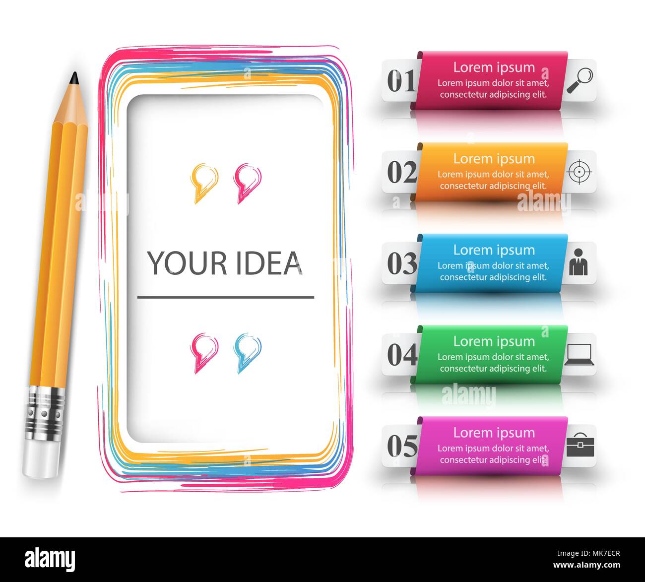 Pencil, education icon. Business infographic Stock Vector Image & Art ...