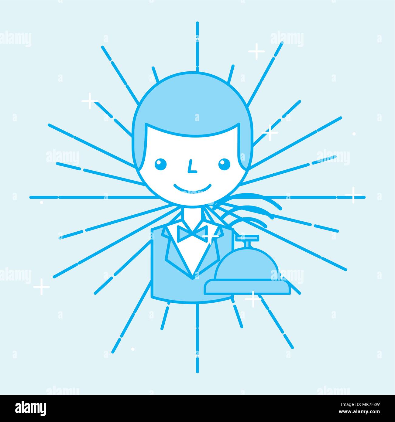 hotel receptionist worker employee service cartoon vector illustration ...