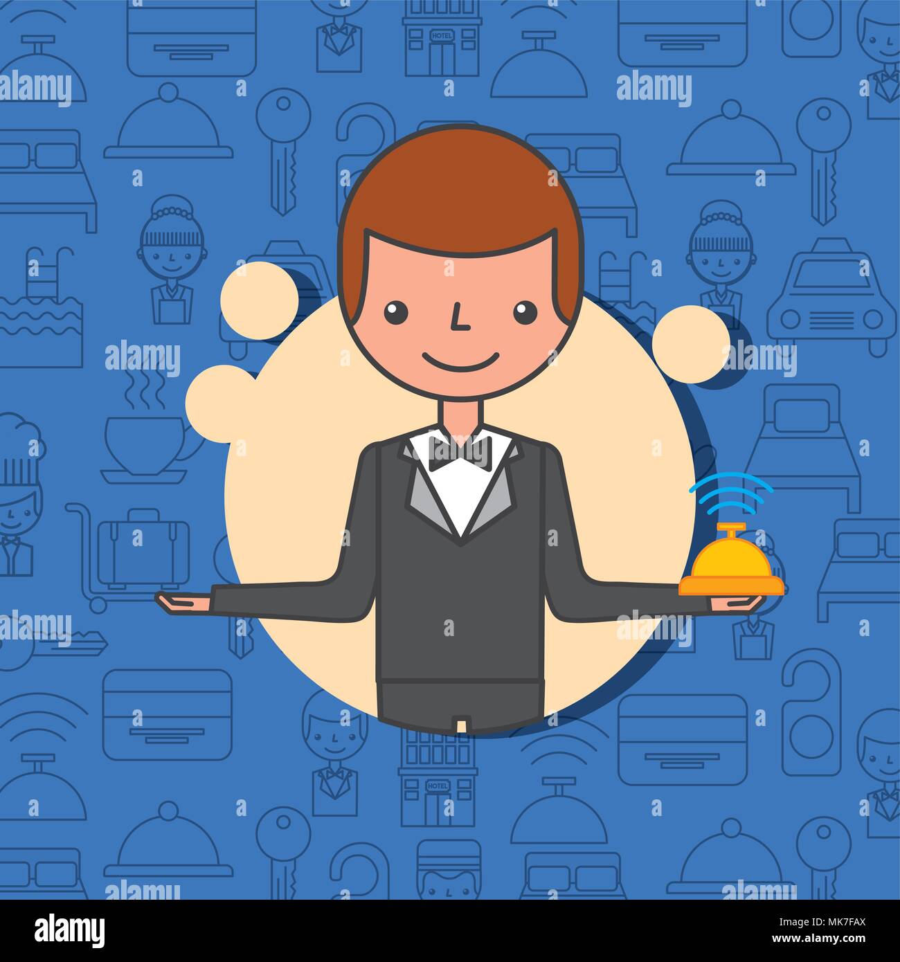 hotel manager man character professional work vector illustration Stock ...