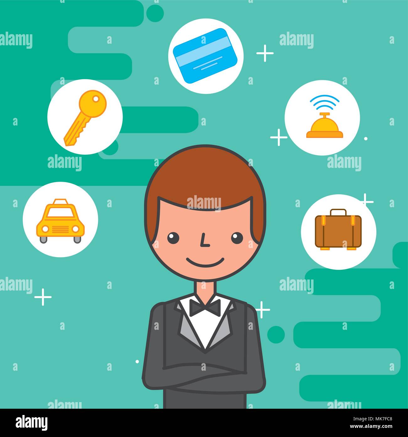 hotel manager character employee occupation vector illustration Stock ...