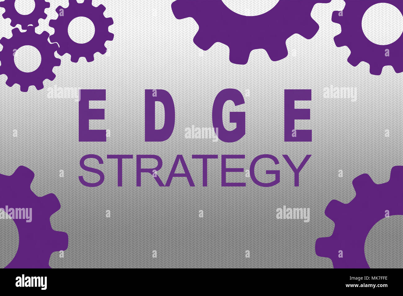 EDGE STRATEGY sign concept illustration with purple gear wheel figures ...