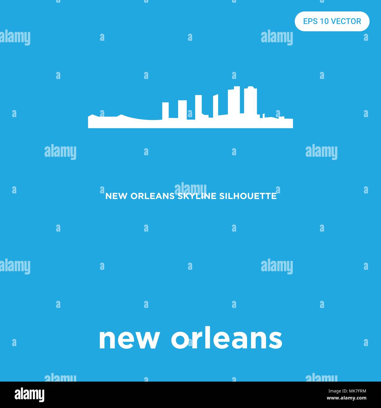 new orleans vector icon isolated on blue background, sign and symbol ...
