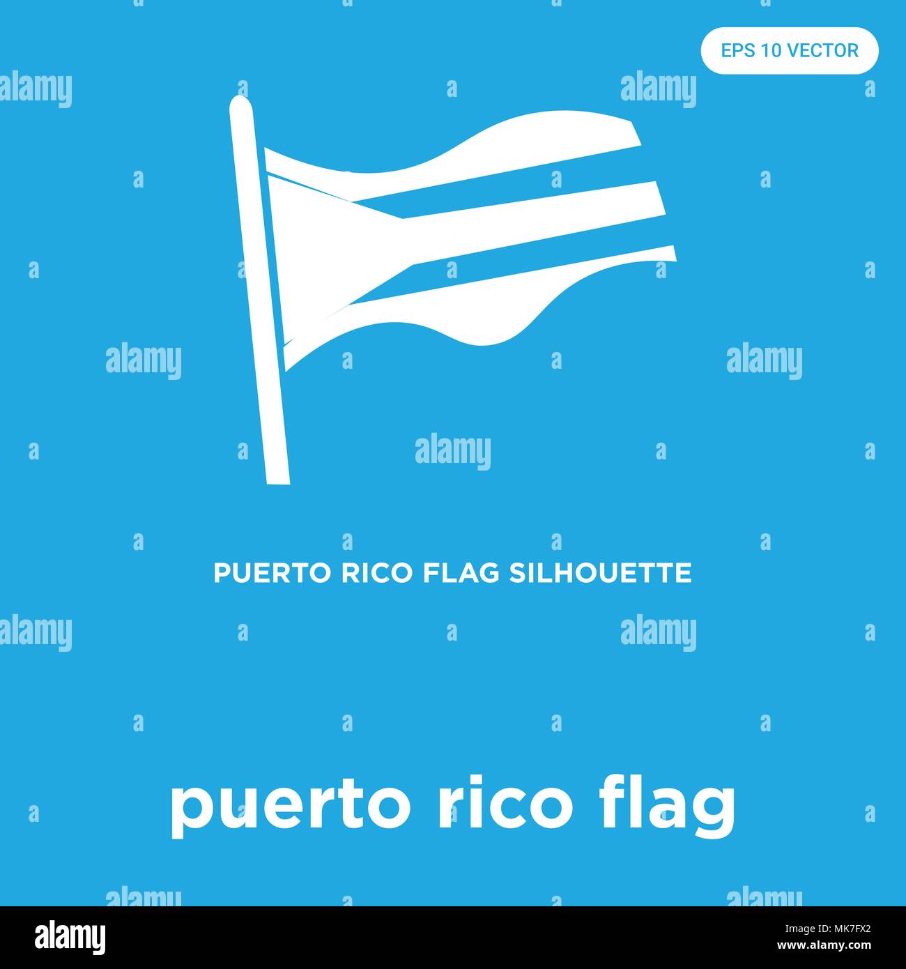 puerto rico flag vector icon isolated on blue background, sign and ...