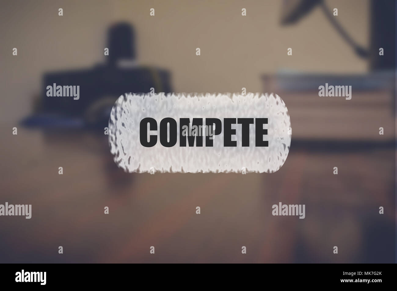 Compete word with blurring business background Stock Photo - Alamy