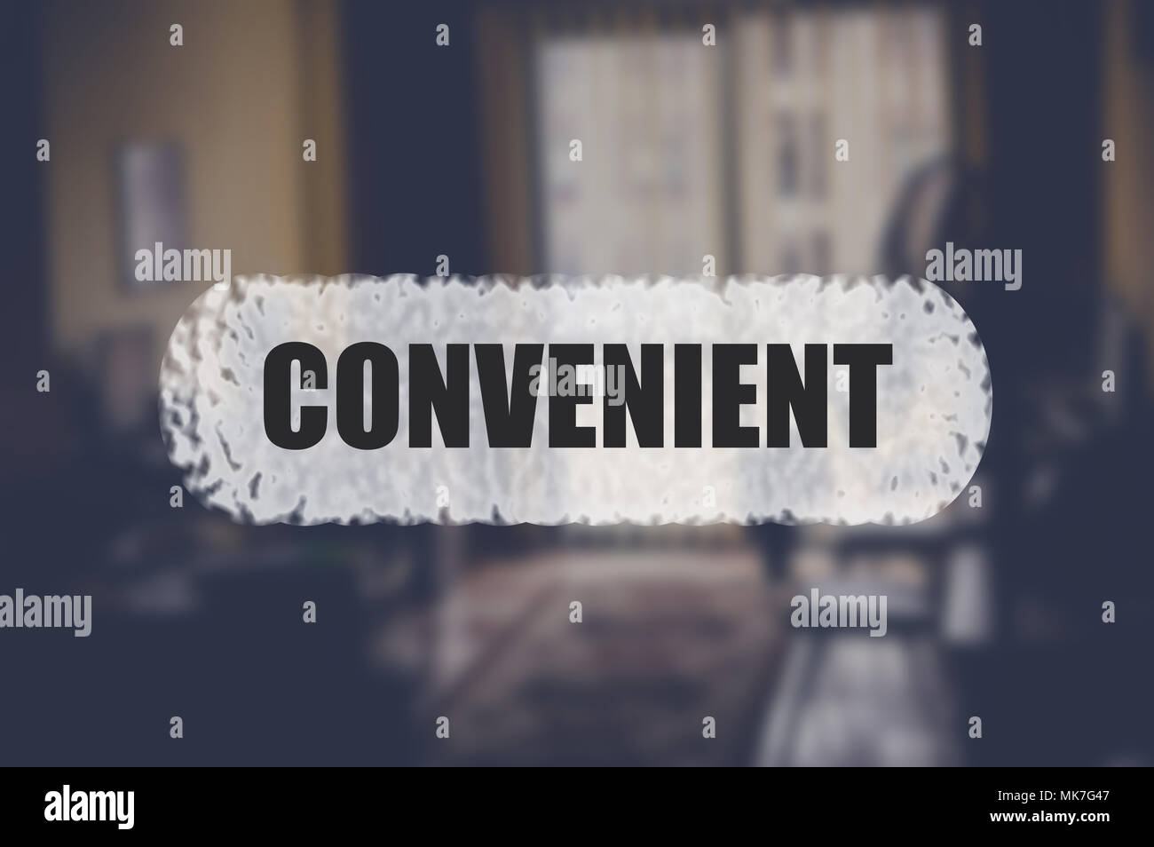 Convenient word with blurring business background Stock Photo - Alamy