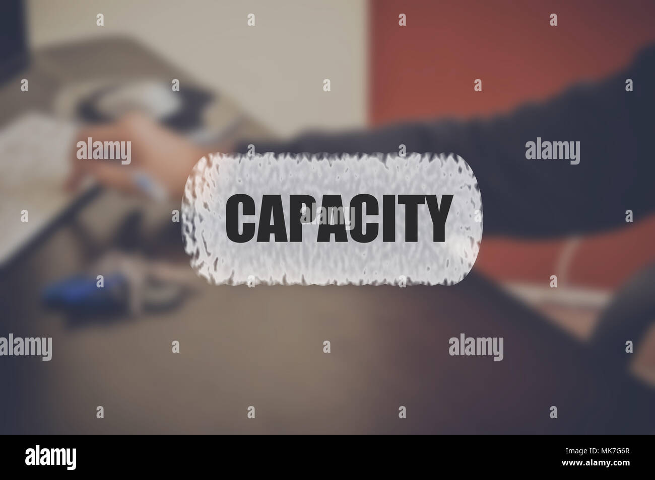 Capacity word with blurring business background Stock Photo - Alamy